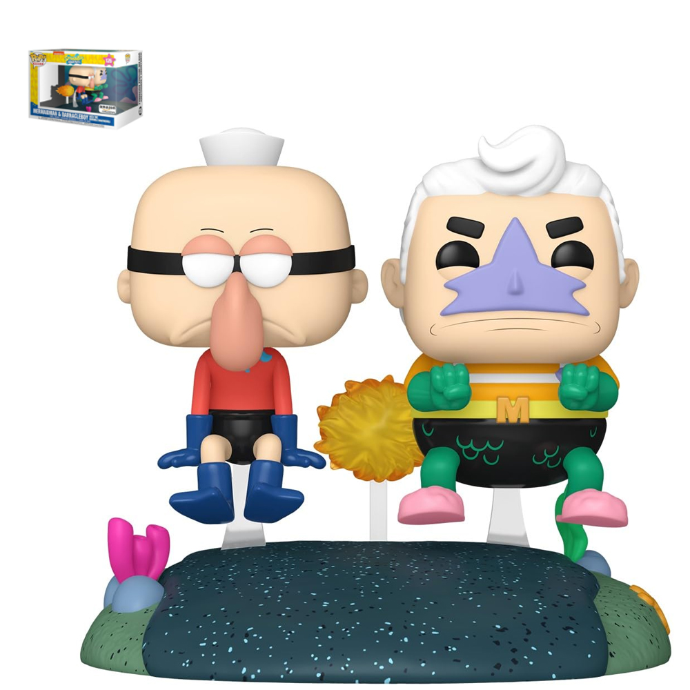 FUNKO POP BOB ESPONJA - SIRENOMAL Y CHICO PERCEBE EN EL BOTEMOVIL ...