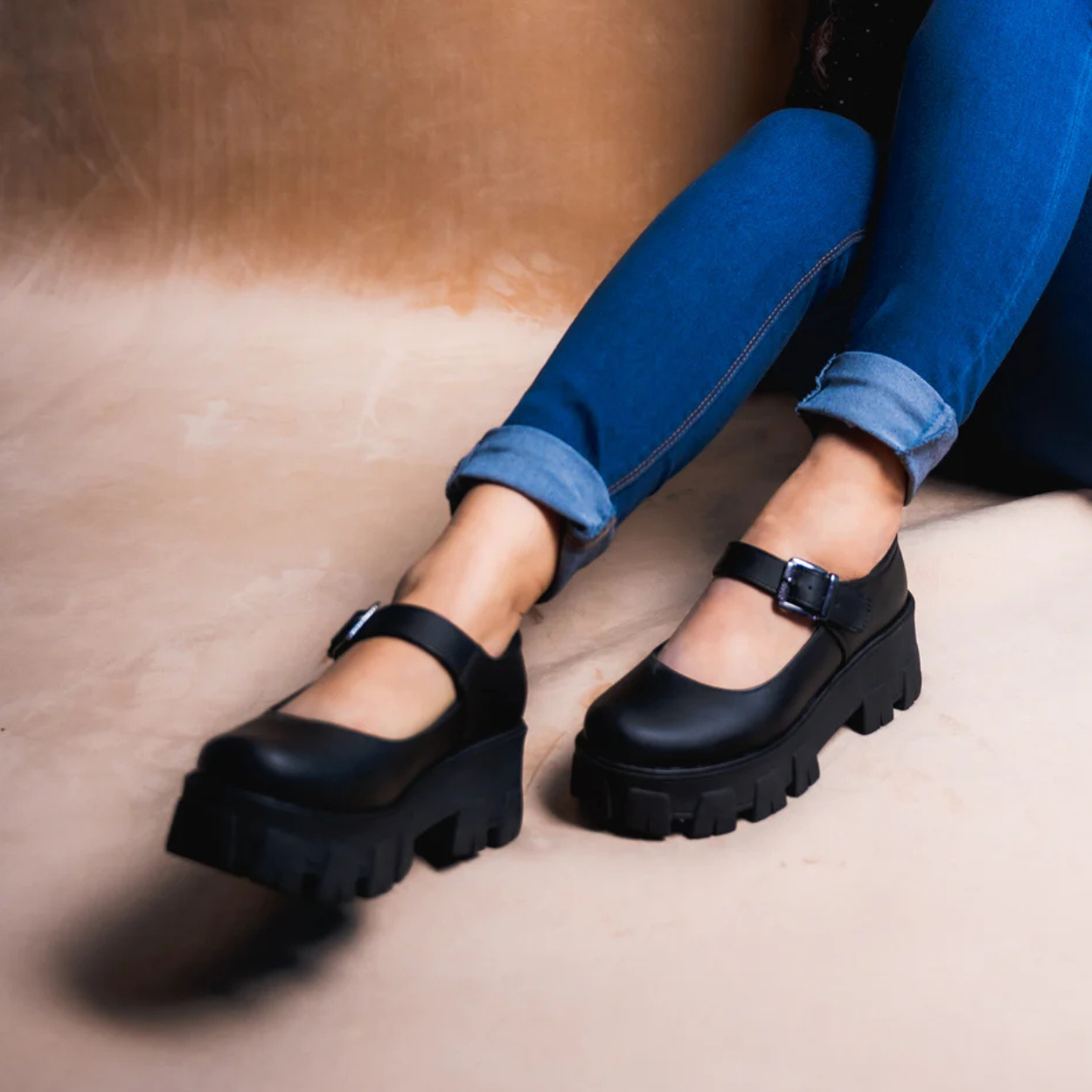 Ripley - ZAPATOS MARY JANE PARA DAMAS NEGRO MATE