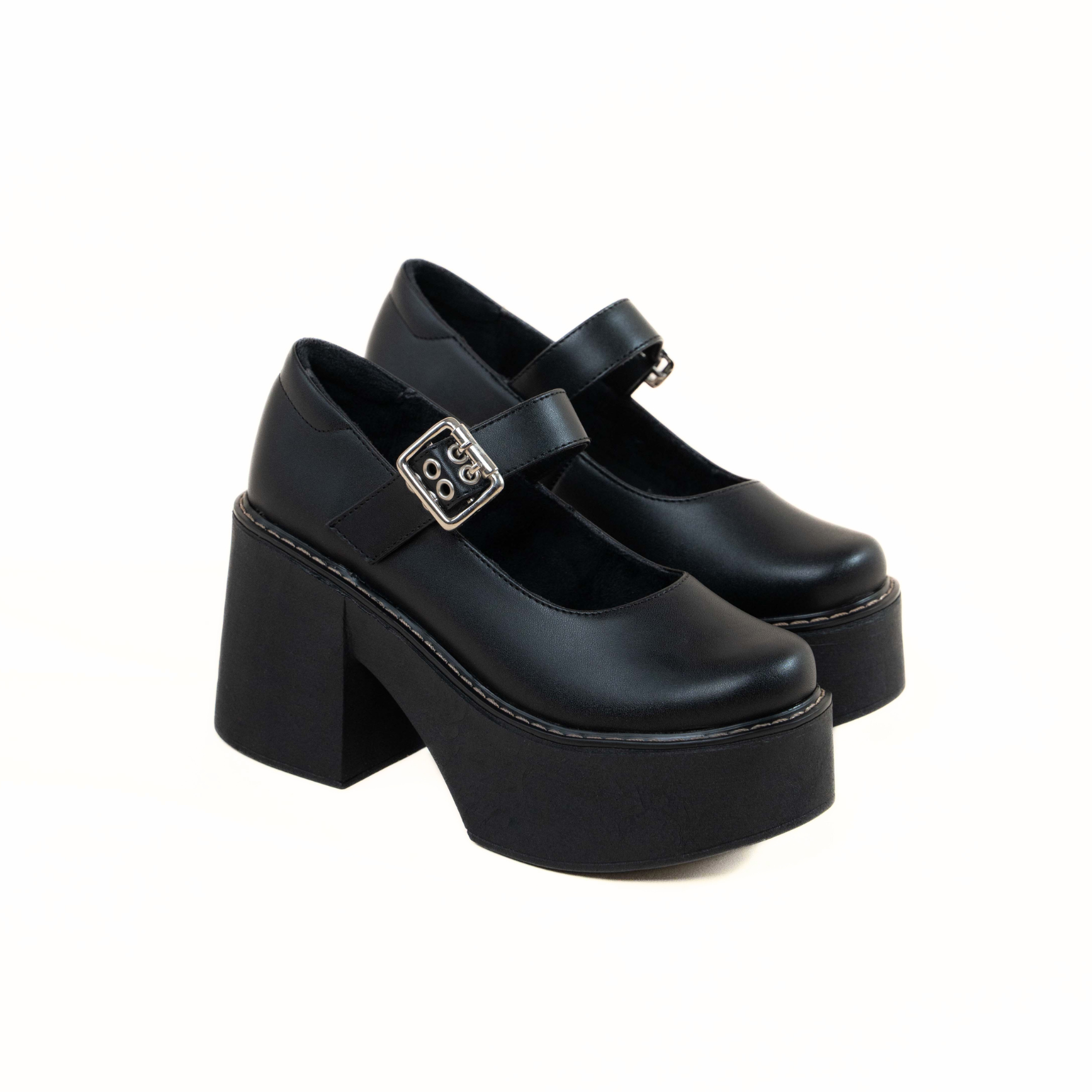 Ripley - ZAPATOS LOLITAS DARK PARA DAMAS NEGRO MATE