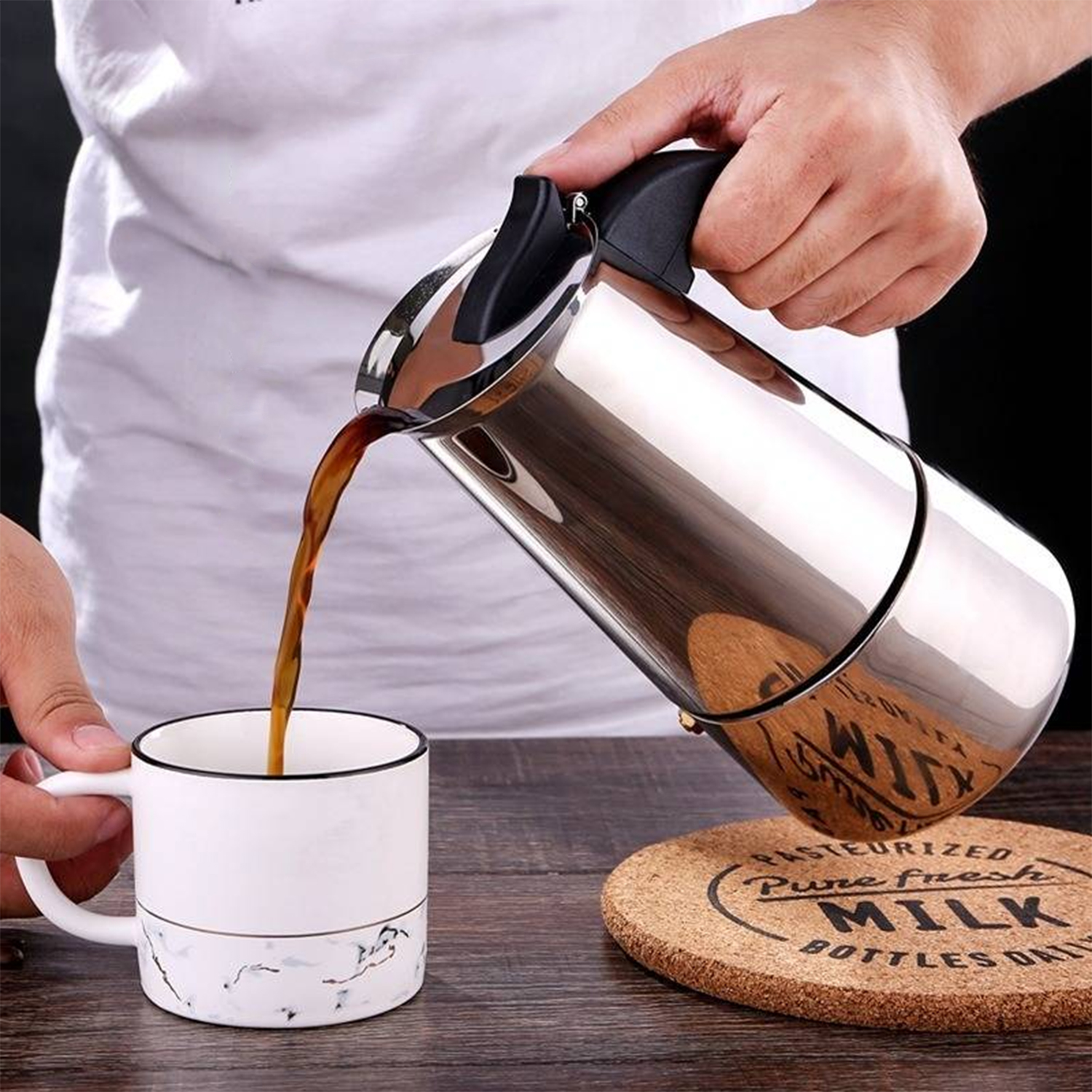 Ripley - CAFETERA ITALIANA 4 TAZAS ESPRESSO MAKER CAF-4CUP ACERO INOXIDABLE