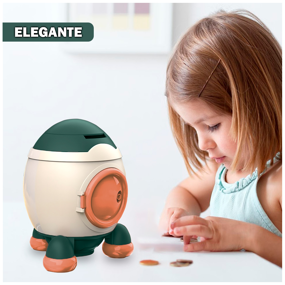 ALCANCÍA COHETE CON STICKERS 2D 3D KAWAII PARA NIÑOS Y51 VERDE