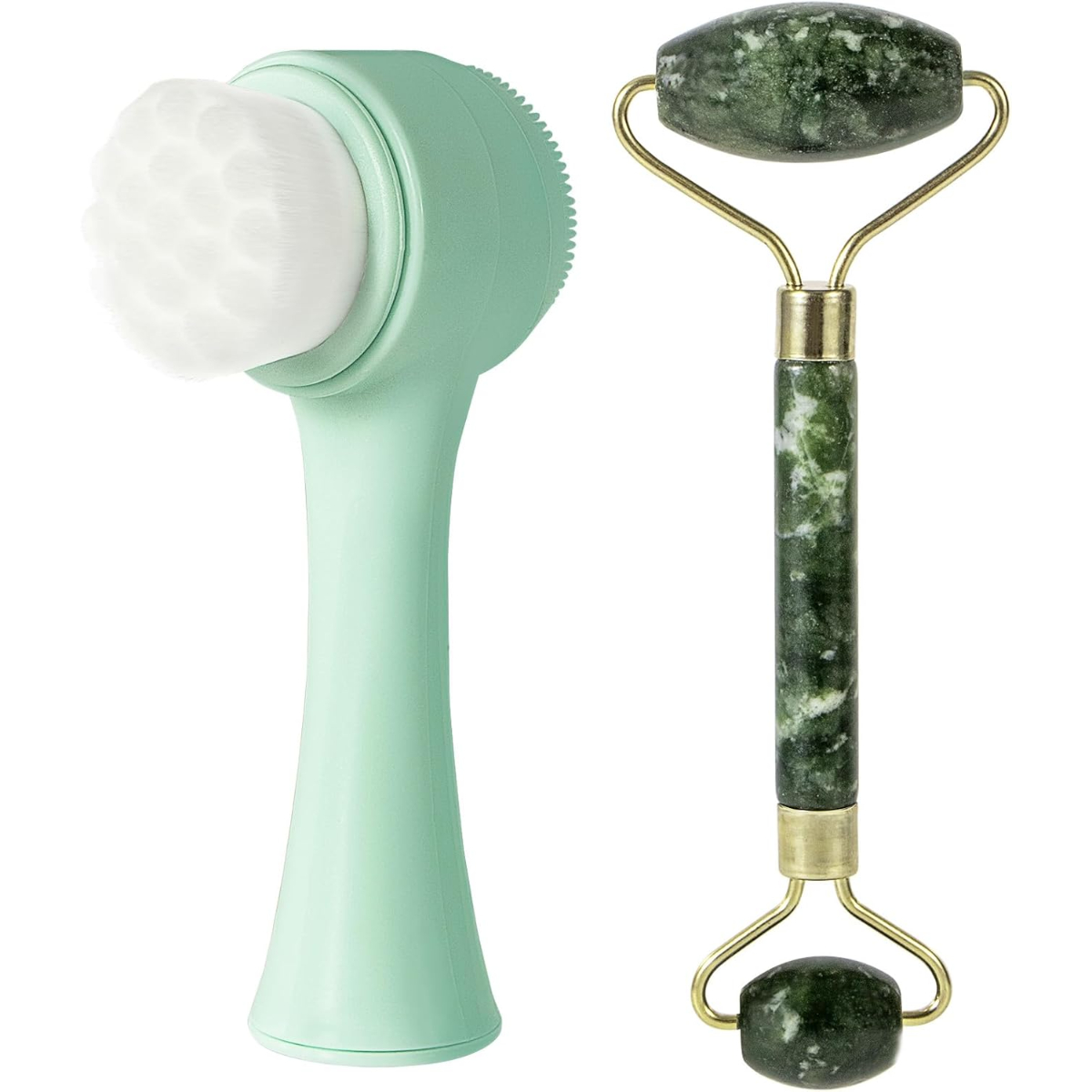CEPILLO FACIAL DOBLE CARA CON RODILLO MASAJEADOR PARA PIEL