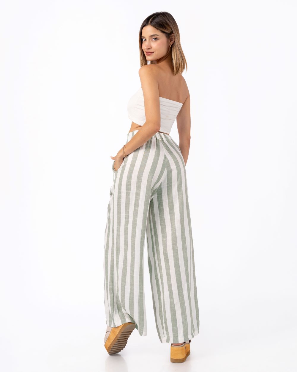 Ripley - PANTALON PALAZO MACARENA ALMAT A RAYAS PARA MUJER