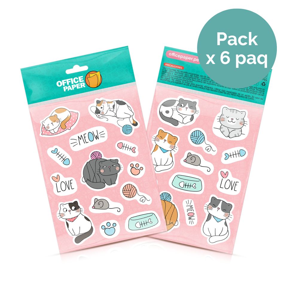 Ripley - STICKERS GATITOS X 19 UNIDADES X 6 PAQUETES