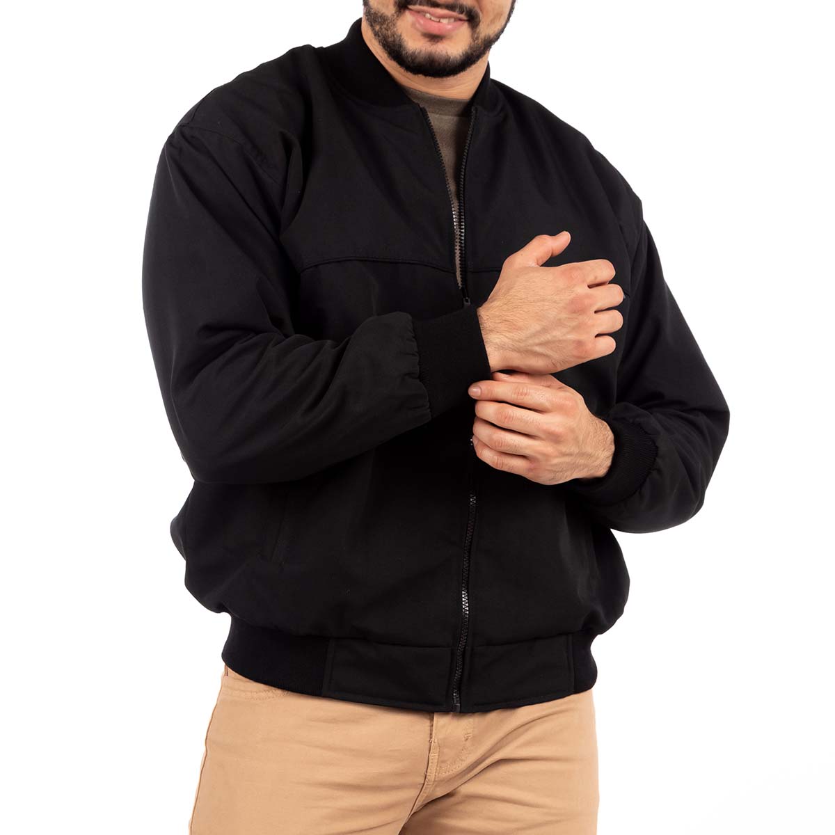 CASACA LEGANT HOMBRE CUELLO TEJIDO - NEGRO S