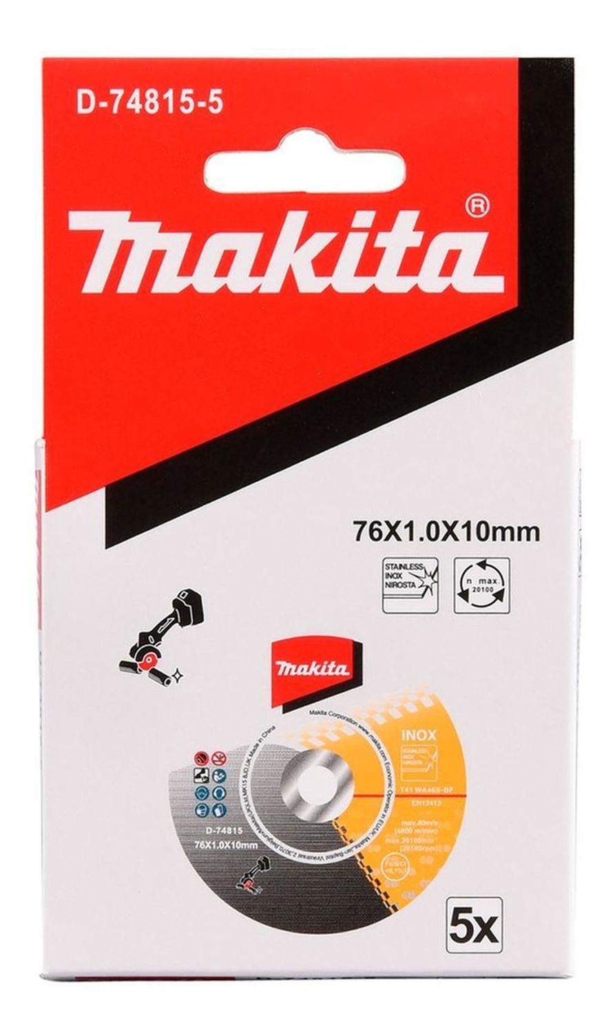 DISCO DE CORTE ACERO INOXIDABLE 5 UND MAKITA D-74815-5