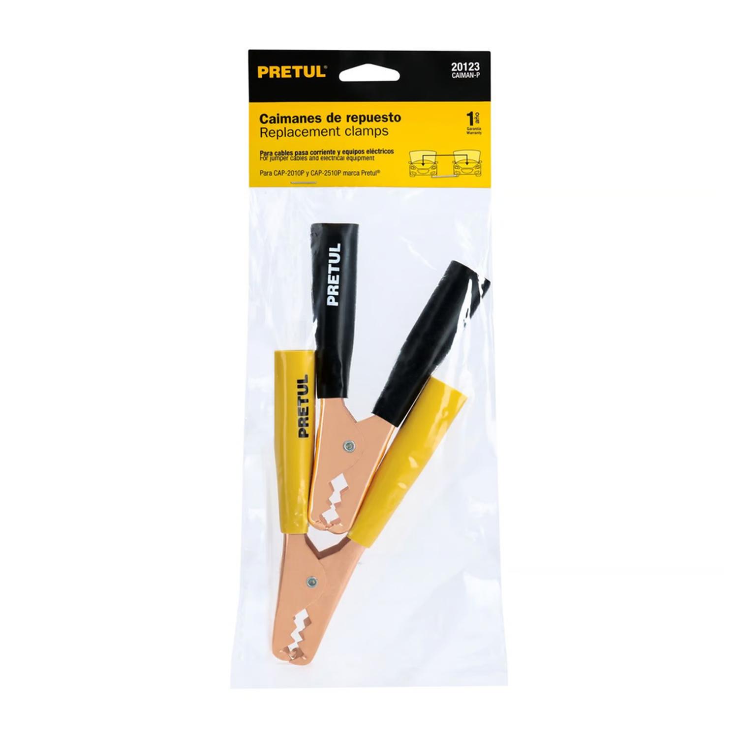 SET DE PINZAS PASA CORRIENTE 10 AWG 2 UND PRETUL 20123
