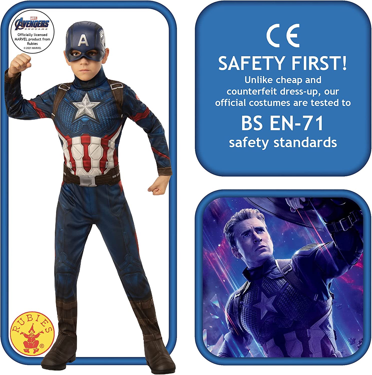 Ripley - RUBIE'S MARVEL: DISFRAZ Y MÁSCARA DEL CAPITÁN AMÉRICA DE ...
