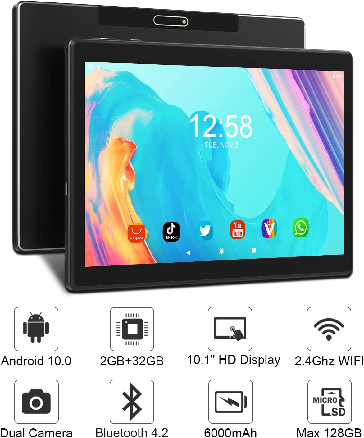 TABLET DE 10.1 PULGADAS ANDROID 10.0 OS TABLETAS DE 32 GB CON EXPANSIÓN ...