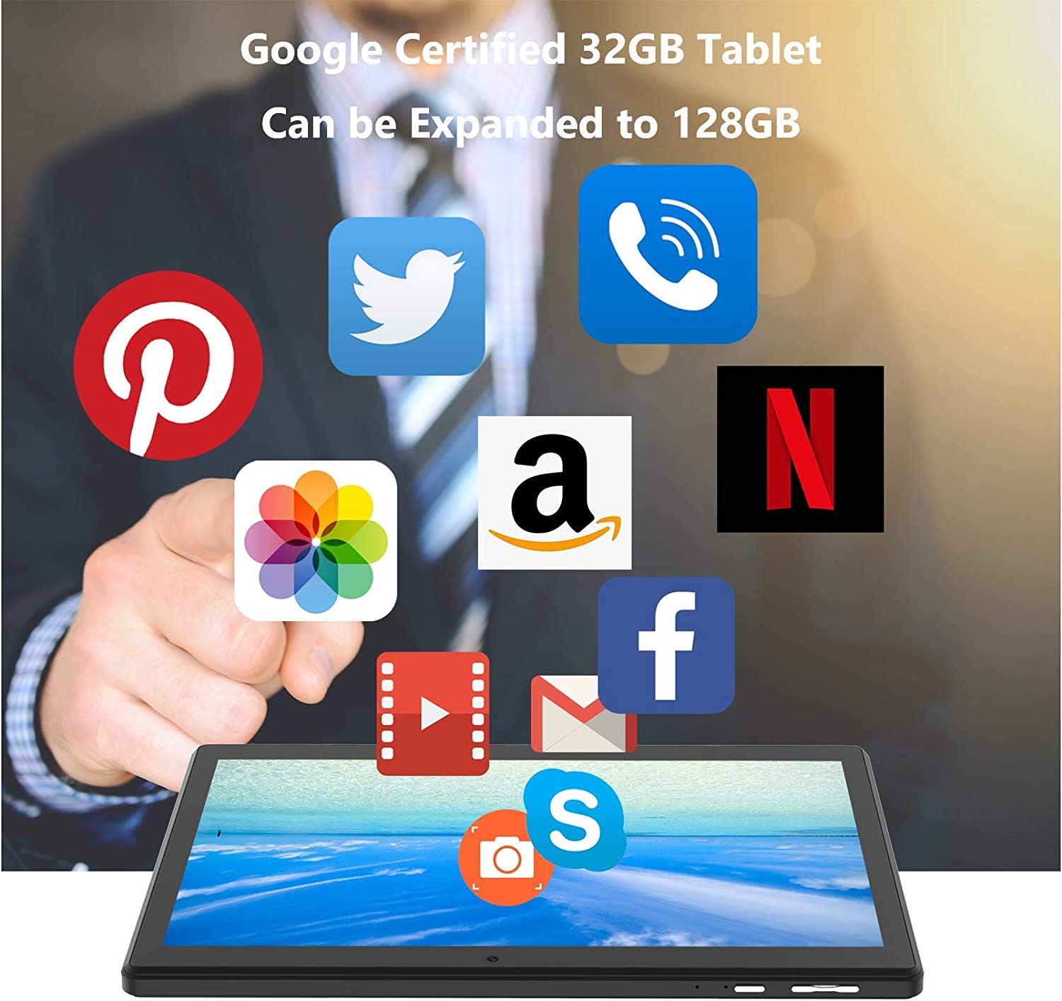 TABLET DE 10.1 PULGADAS ANDROID 10.0 OS TABLETAS DE 32 GB CON EXPANSIÓN ...
