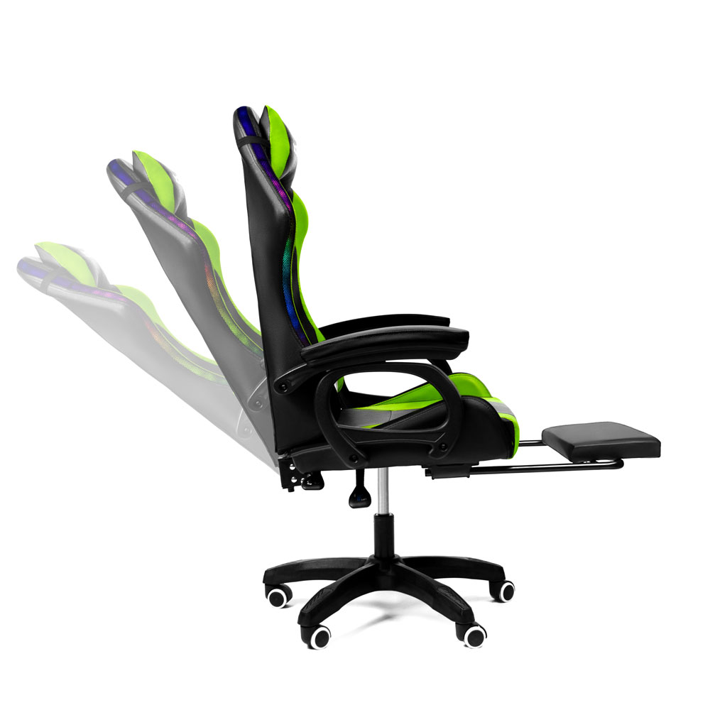 Ripley - SILLA GAMER RAVEN RGB CON MASAJEADOR - VERDE