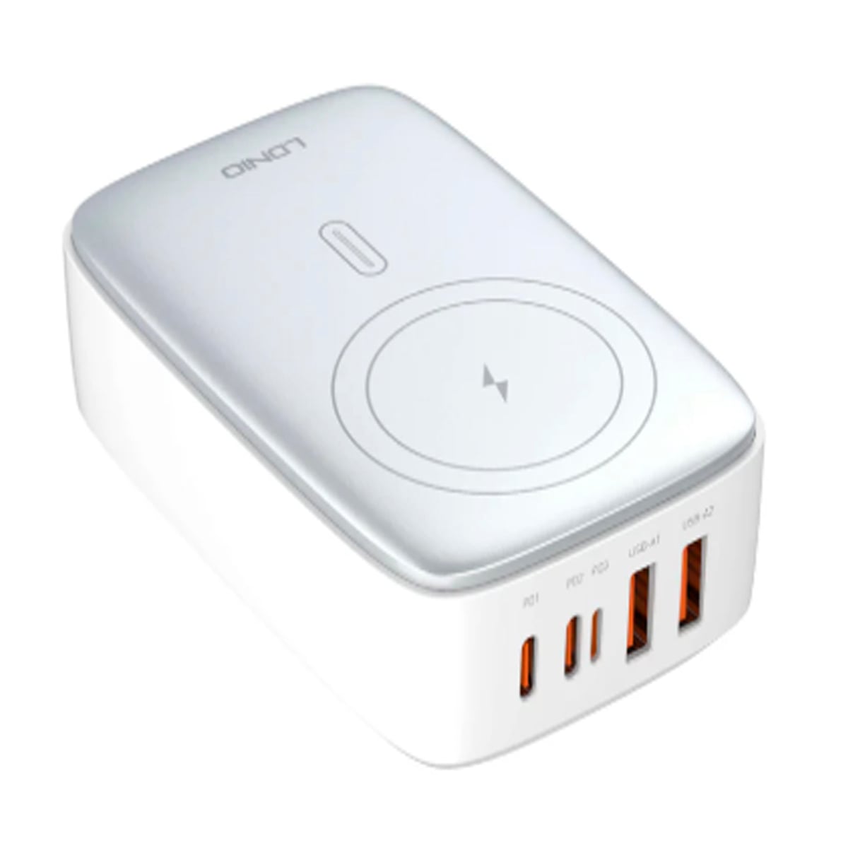CARGADOR INALÁMBRICO DE ESCRITORIO GAN MULTIPUERTO 6 EN 1 LDNIO Q4010 140W