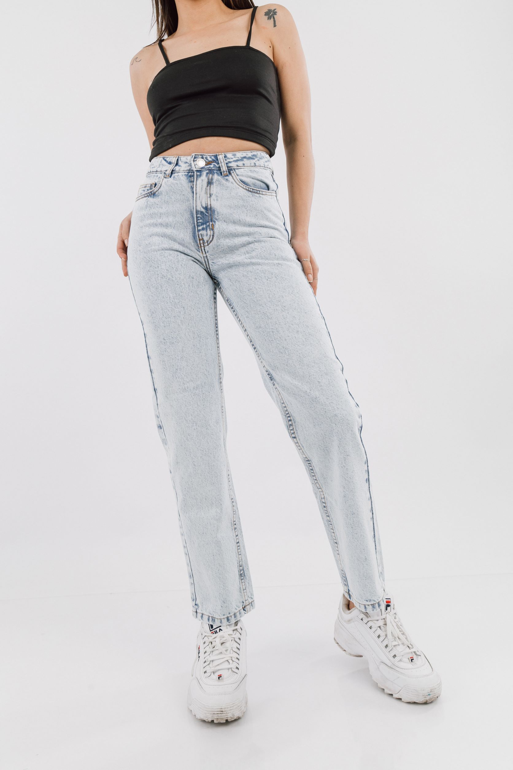 Ripley - DENIM JEAN MUJER D'SHENK CELESTE CLARO MOM FIT RETRO