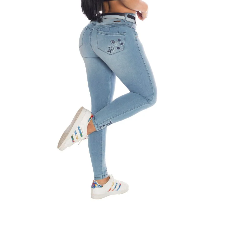 Ripley - JEAN COLOMBIANO MUJER CHEVIOTTO JEANS AZUL CLARO 14413 SKINNY ...