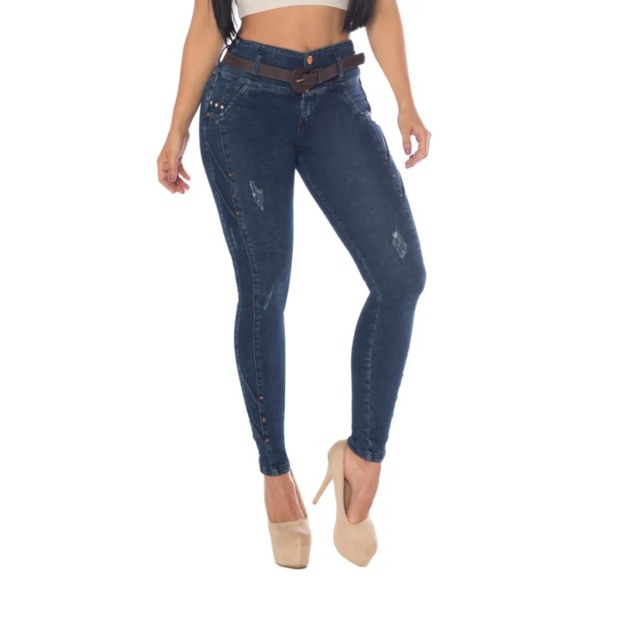 Ripley - JEAN COLOMBIANO MUJER CHEVIOTTO JEANS AZUL 14415 SKINNY ...