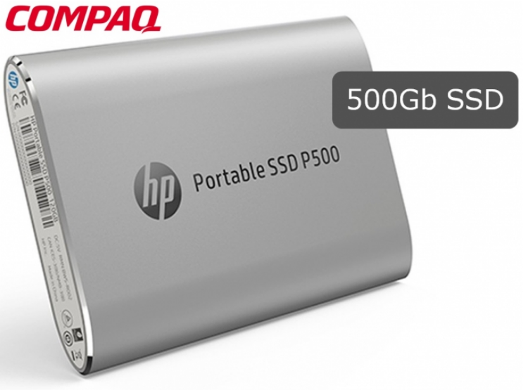 DISCO DURO SÓLIDO EXTERNO HP 500 GB P500 USB 3.1 TIPO-C PLATA
