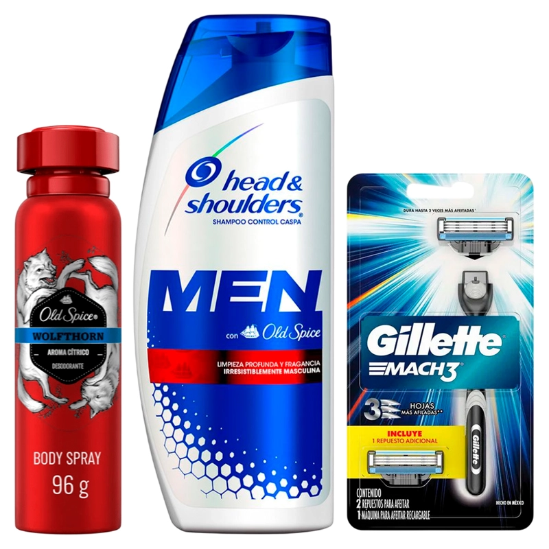PACK X MEN SHAMPOO, DESODORANTE Y GILLETTE 1013793