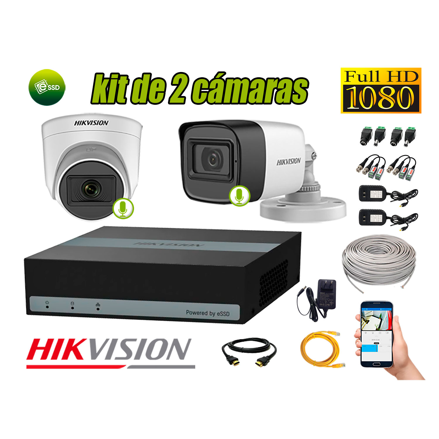 Ripley - KIT 2 CÁMARA SEGURIDAD HIKVISION RI - M017 - KT02 - TS CON ...