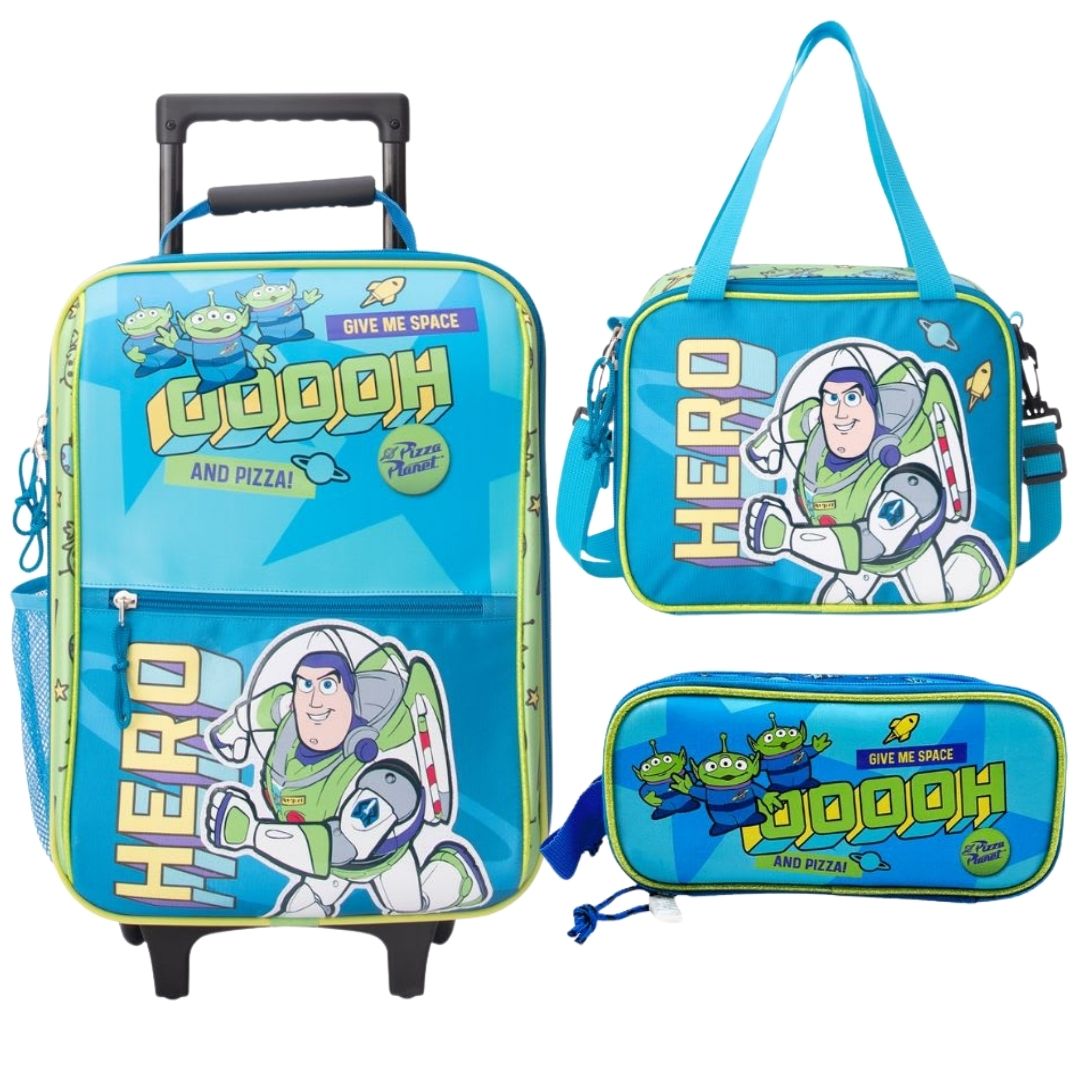 MALETA OFICIO + LONCHERA + CARTUCHERA TOY STORY BUZZ LIGHTYEAR