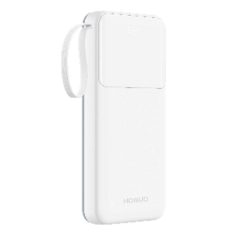 HOGUO - POWER BANK 22.5W LED CARGA RÁPIDA 10000MAH C/CABLES - BLANCO