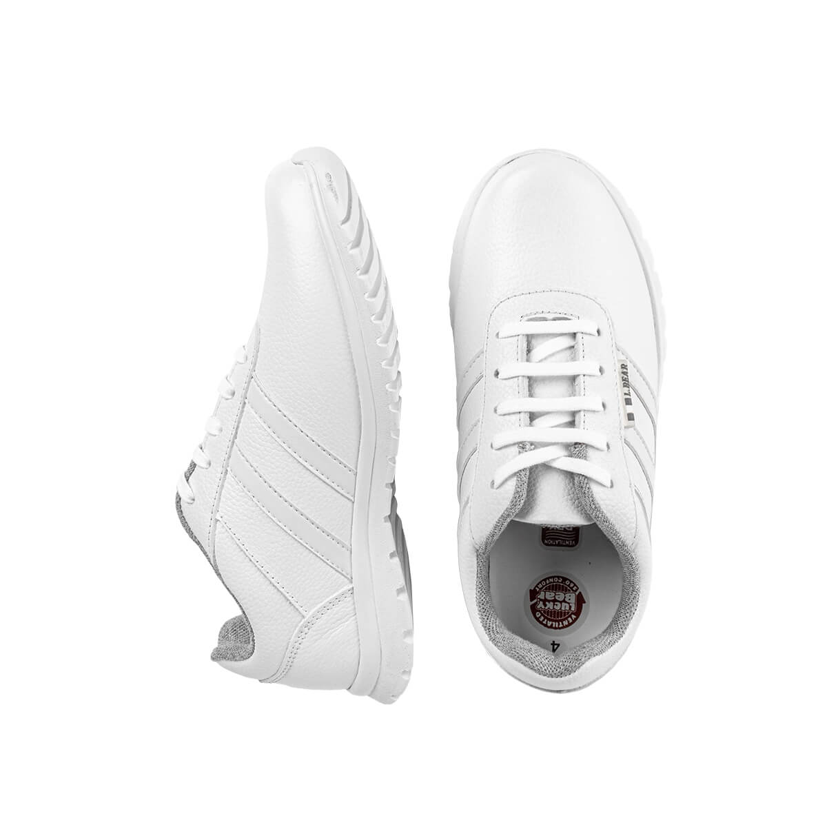 Ripley - ZAPATILLAS NIÑO LUCKY BEAR CUERO BLANCO PASADOR 409-PA