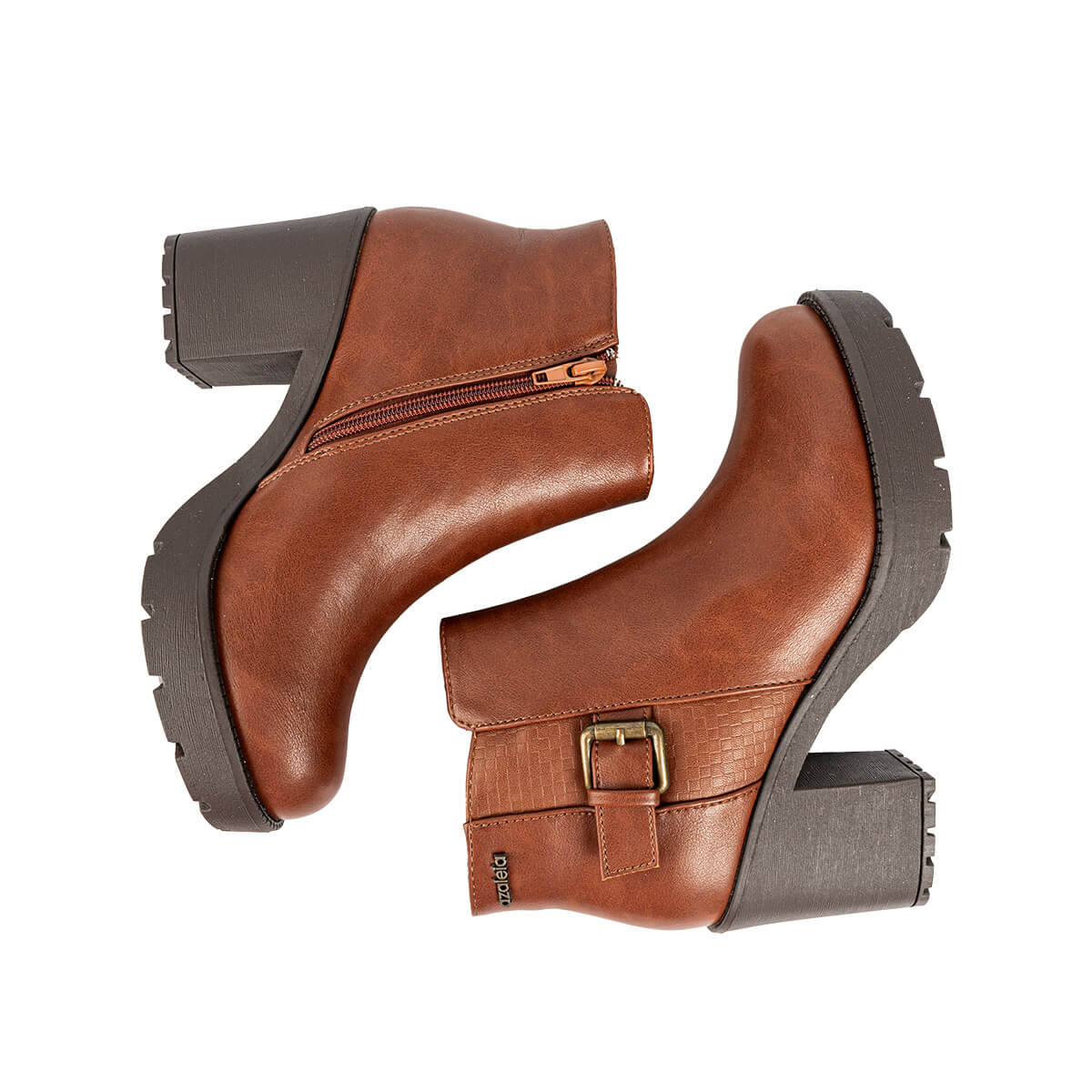Ripley - BOTINES MUJER AZALEIA MARRÓN TACO ZULEMA-717