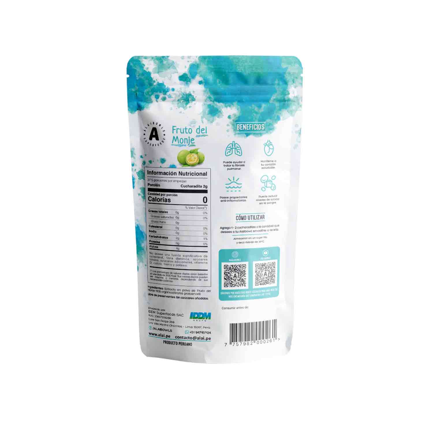 Ripley - POLVO DE FRUTO DEL MONJE ALAIBOWLS BOLSA 75G