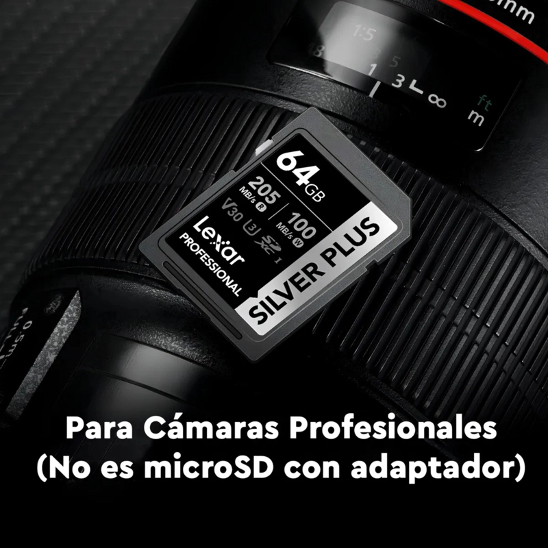 MEMORIA SDXC U3 V30 LEXAR PROFESSIONAL 64GB - W:100MB/S -R:205MB/S ...