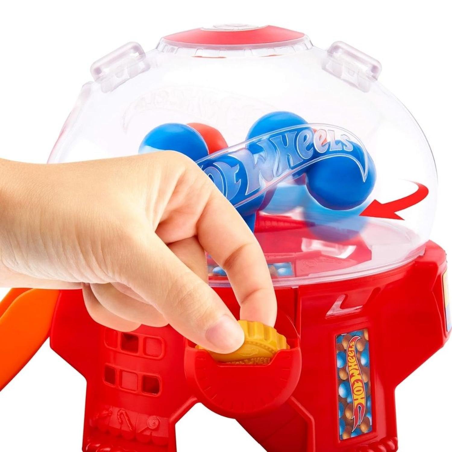 PISTA DE CARRERAS HOT WHEELS - MAQUINA DE CHICLES CON VEHÍCULO