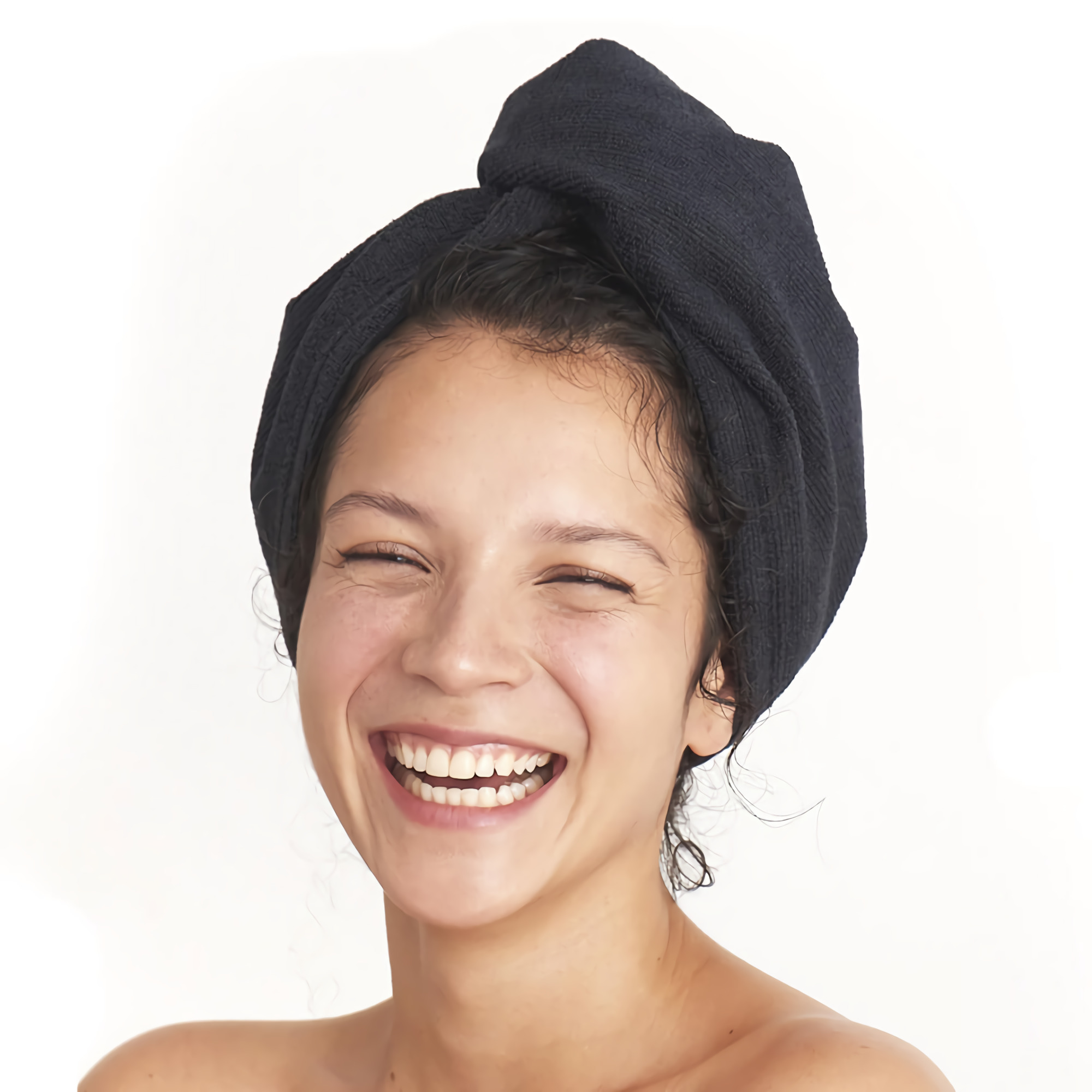 TOALLA SANTOS RIZOS STANDARD ADULTO NEGRO TURBANTE MICROFIBRA SECAR ...