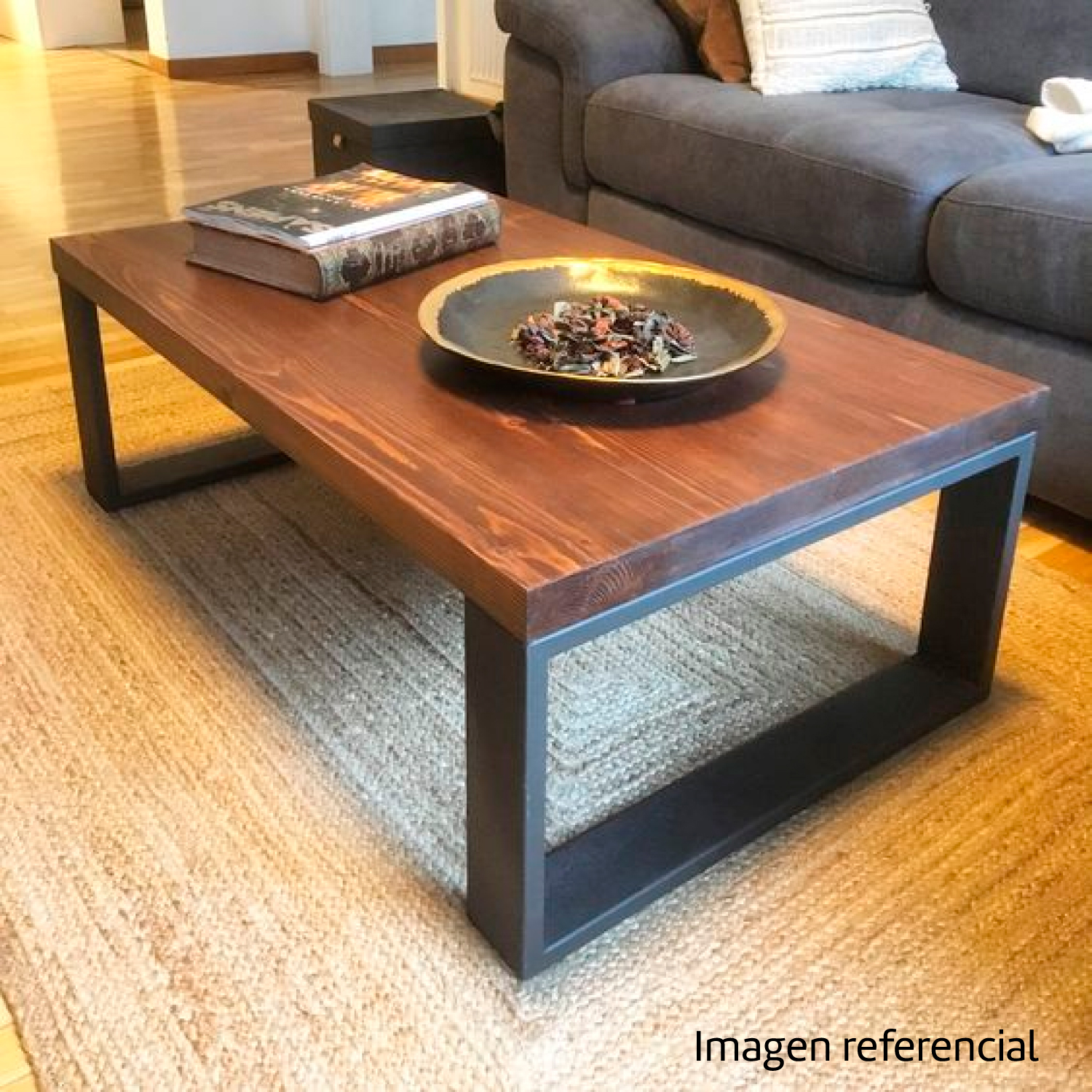 Ripley - MESA DE CENTRO INDUSTRIAL DIAGONAL MACCOT MADERA LIGHT