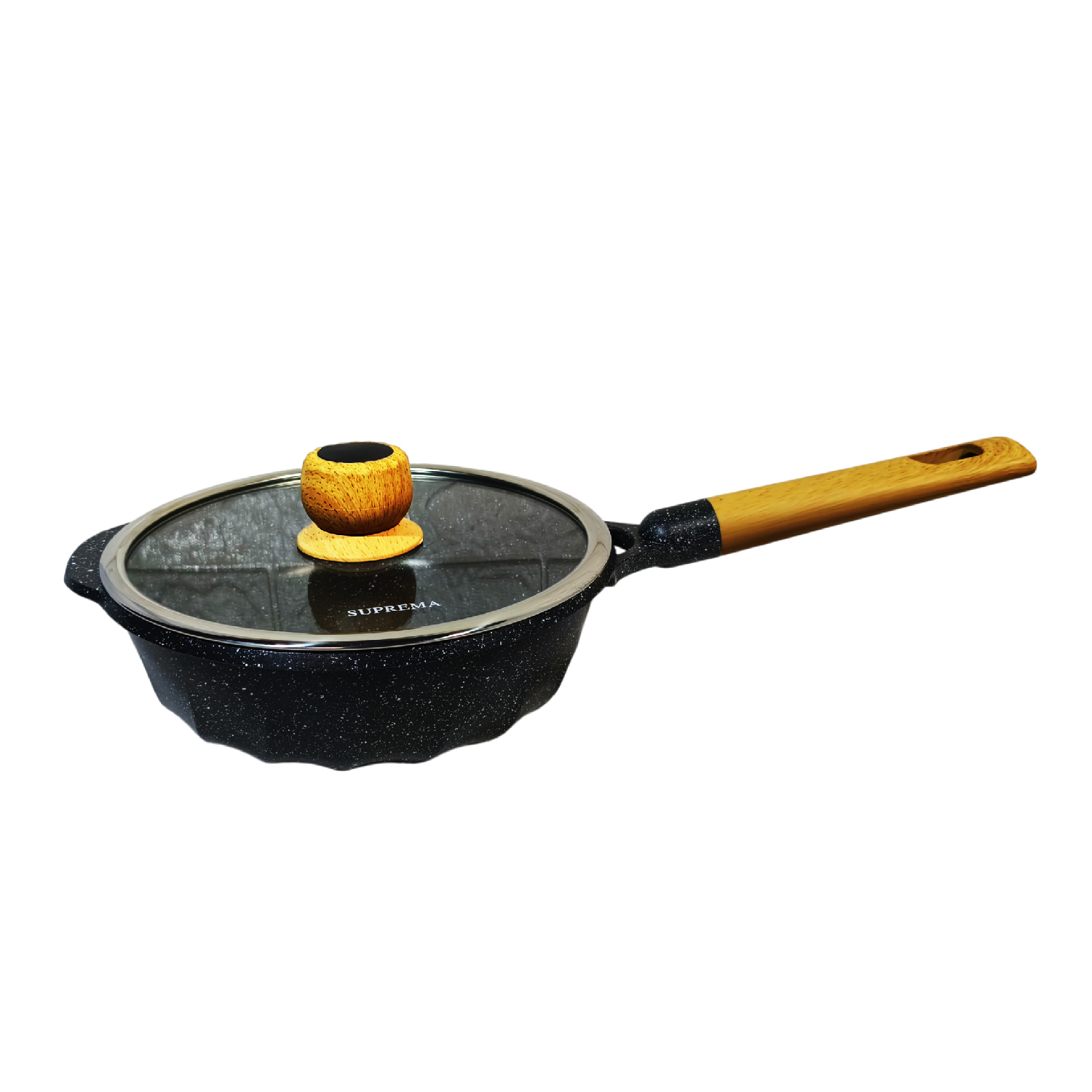 SARTÉN CON TAPA SUPREMA 24CM CERÁMICO ANTIADHERENTE NEGRO