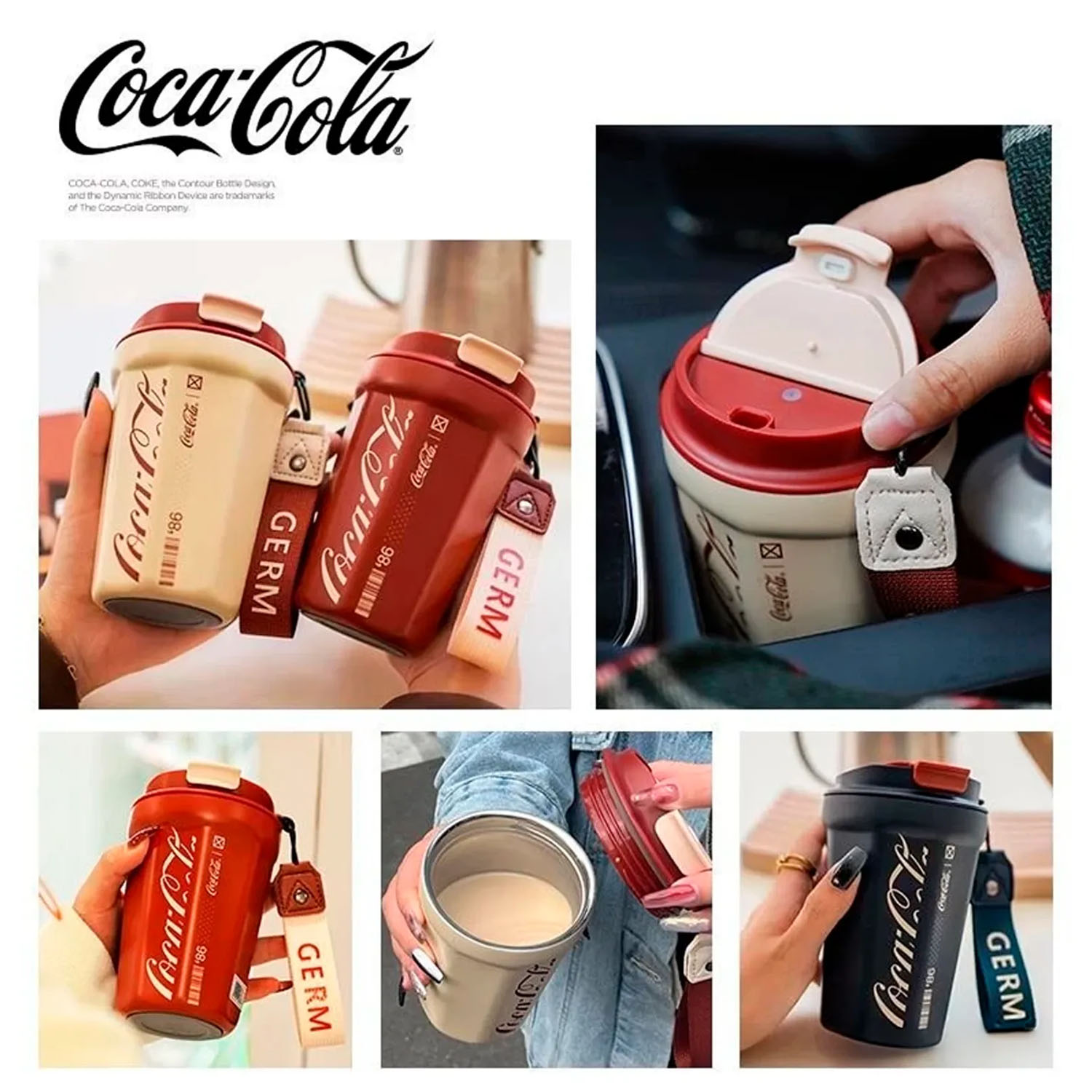 TERMO GERM ROMBO COCA COLA AZUL 390ML ACERO INOXIDABLE