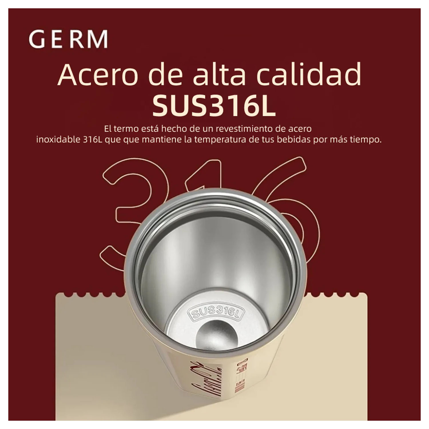 TERMO GERM ROMBO COCA COLA AZUL 390ML ACERO INOXIDABLE