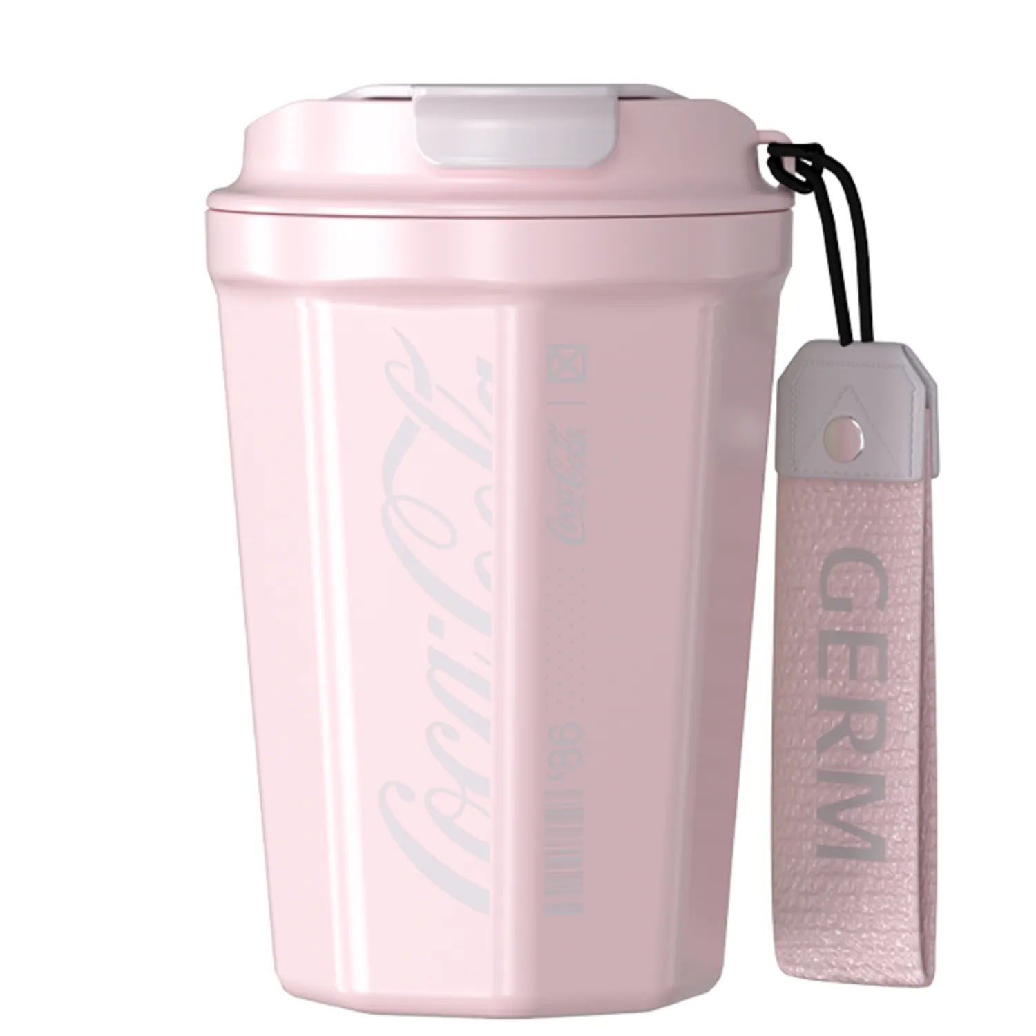 TERMO GERM ROMBO COCA COLA ROSA 390ML ACERO INOXIDABLE