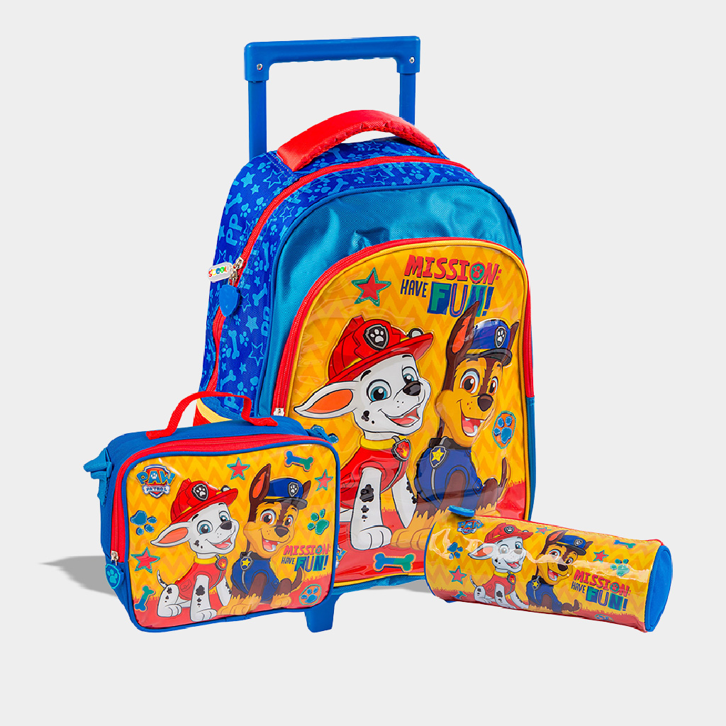SET 3PZS MALETA NIÑOS SCOOL 803737 PAW PATROL AZUL