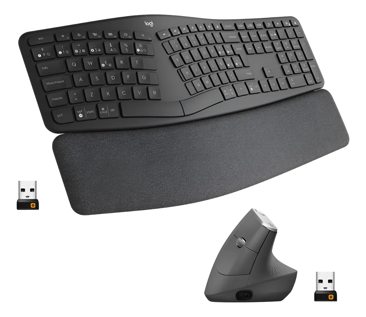 KIT DE TECLADO Y MOUSE LOGITECH ERGO K860 + MX VERTICAL NEGRO