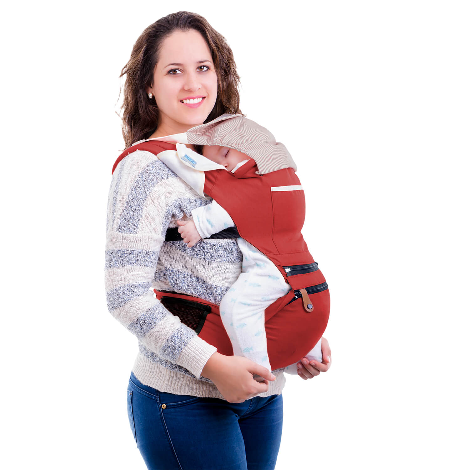Ripley - CANGURO ERGONÓMICO CON ASIENTO BABY HIP ROJO