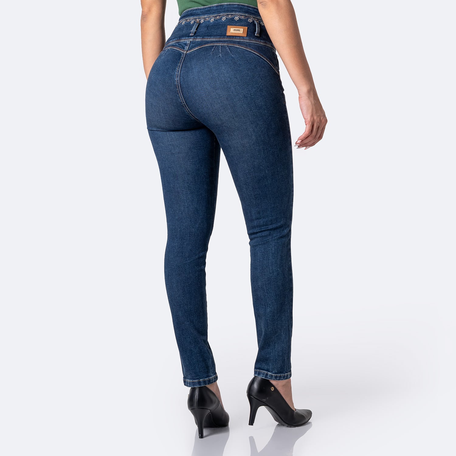 PANTALÓN JEAN SEMIPITILLO DENIM STRETCH MUJER PIONIER YAKELINE