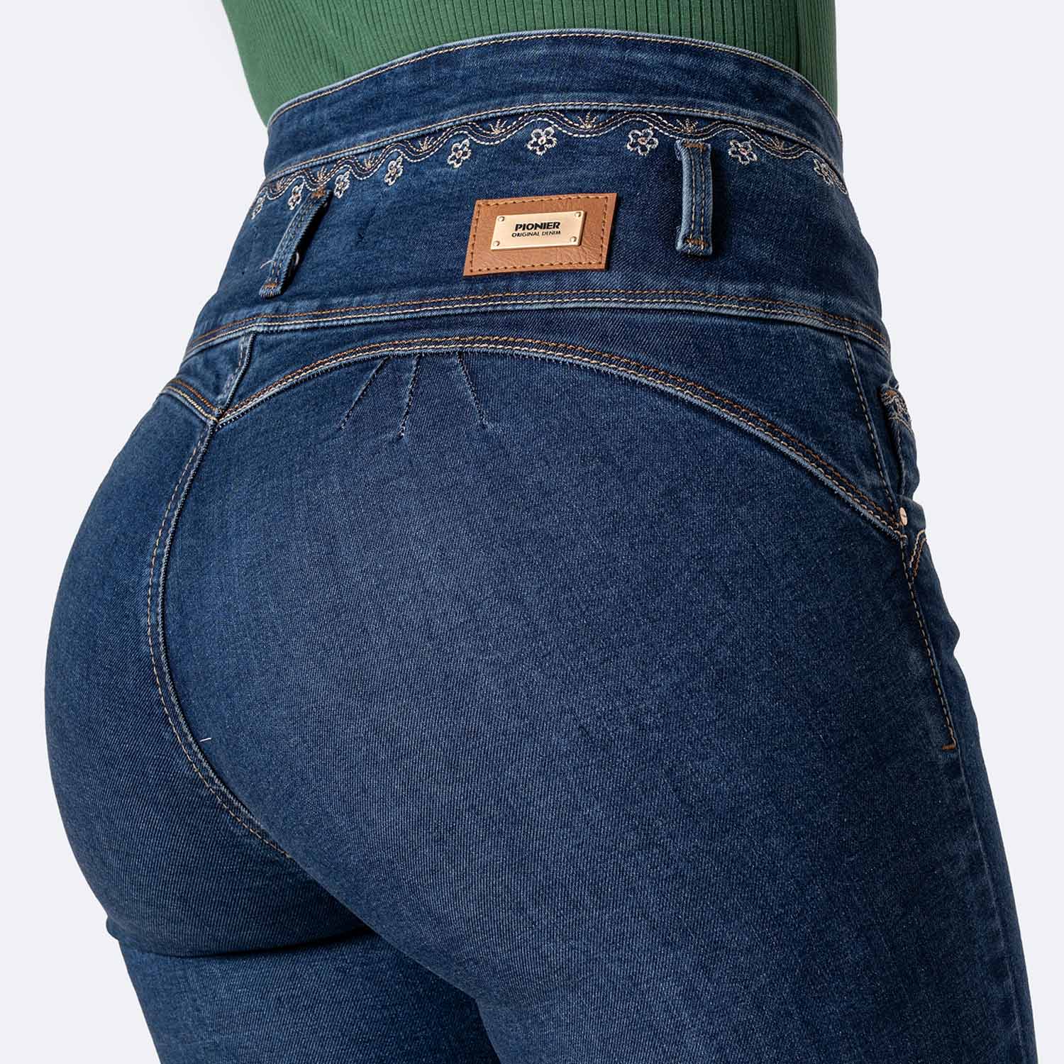 PANTALÓN JEAN SEMIPITILLO DENIM STRETCH MUJER PIONIER YAKELINE