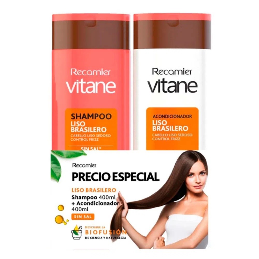 Ripley - SHAMPOO Y ACONDICIONADOR VITANE 400ML LISO BRASILERO