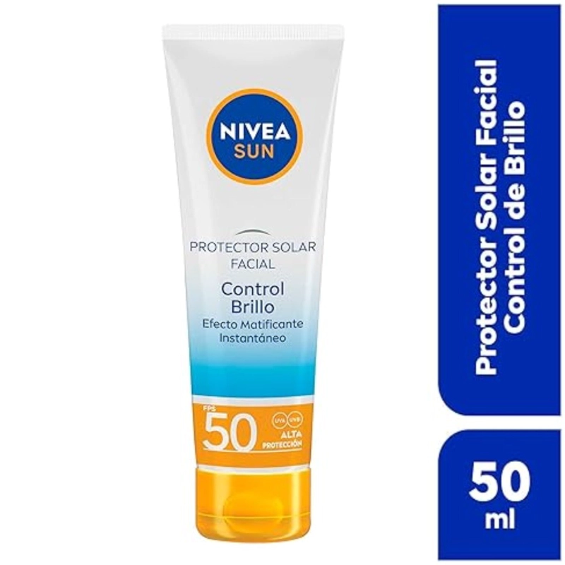 PROTECTOR SOLAR FACIAL NIVEA SUN CONTROL BRILLO Y EFECTO MATIFICANTE 50 FPS