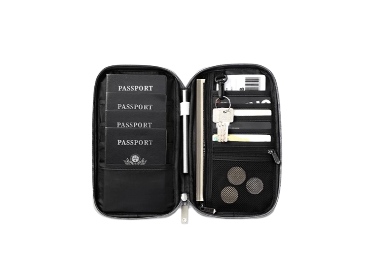 Ripley - PORTA DOCUMENTOS DE VIAJE NEGRO CON RFID COOL BAGS