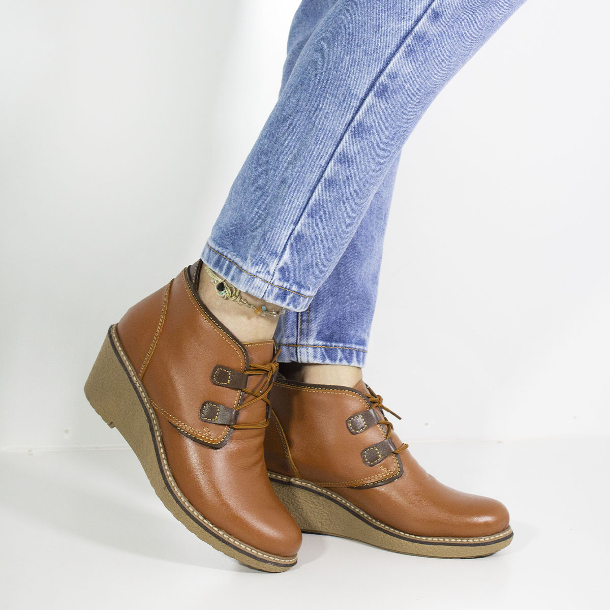 BOTINES MUJER MARIBU CUERO MIEL 806
