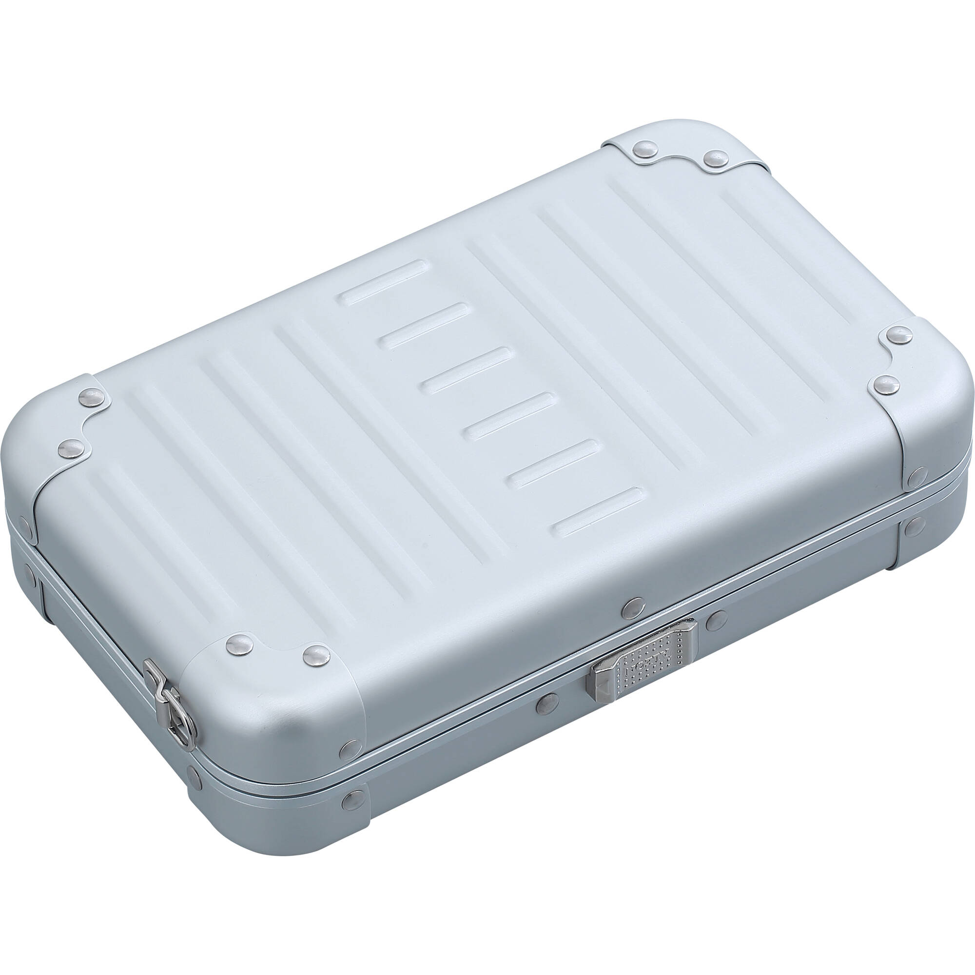 CASE ALEON ALUMINUM HARD-SHELL CROSS-BODY BAG SMALL PLATINUM
