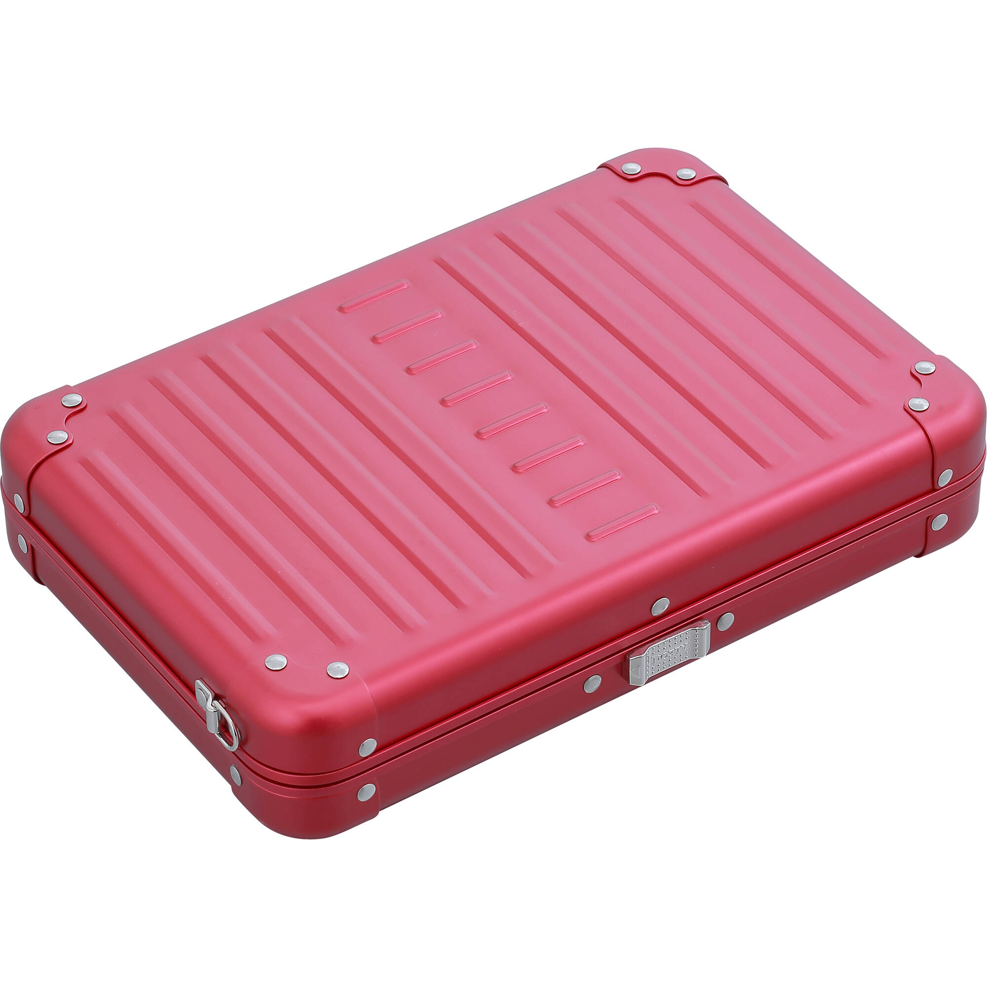 CASE ALEON ALUMINUM HARD-SHELL CROSS-BODY BAG LARGE RUBY