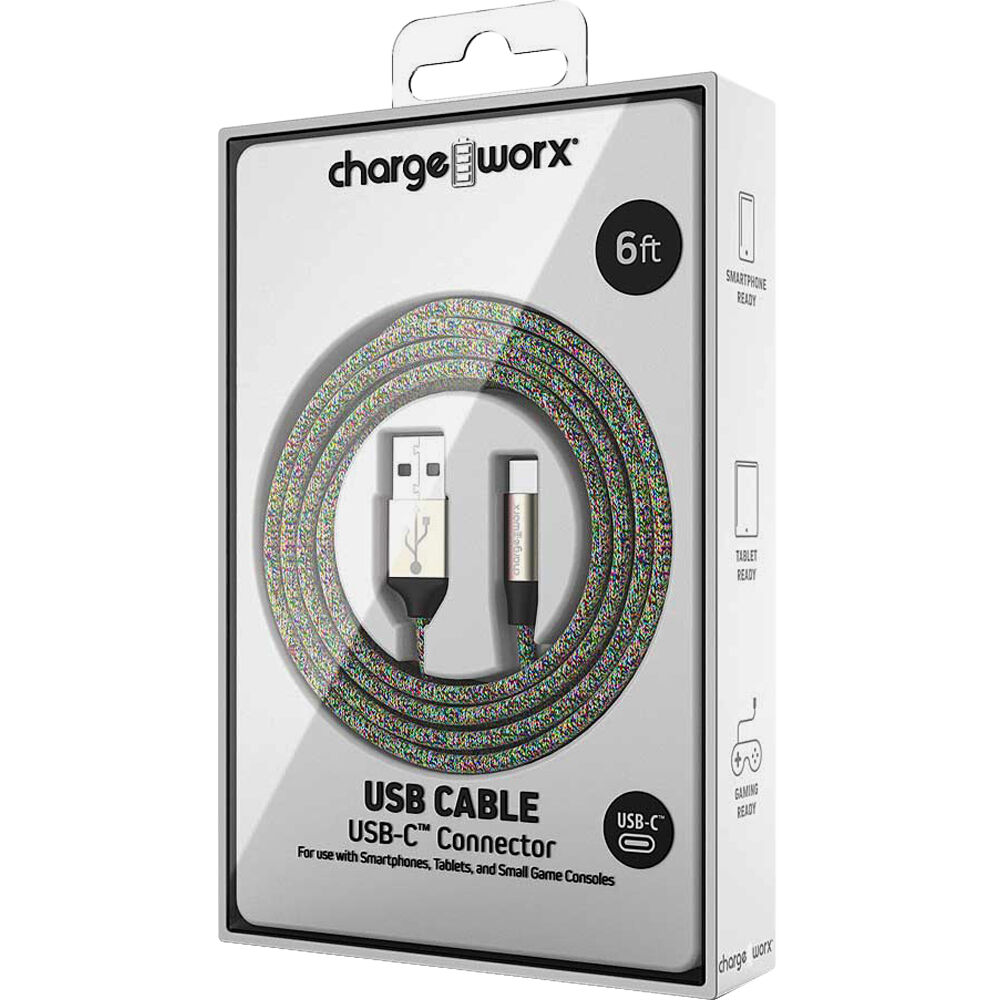 CABLE USB CHARGEWORX ELEMENTS USB 2.0 TYPE-C TO USB TYPE-A MALE CABLE 6 ...