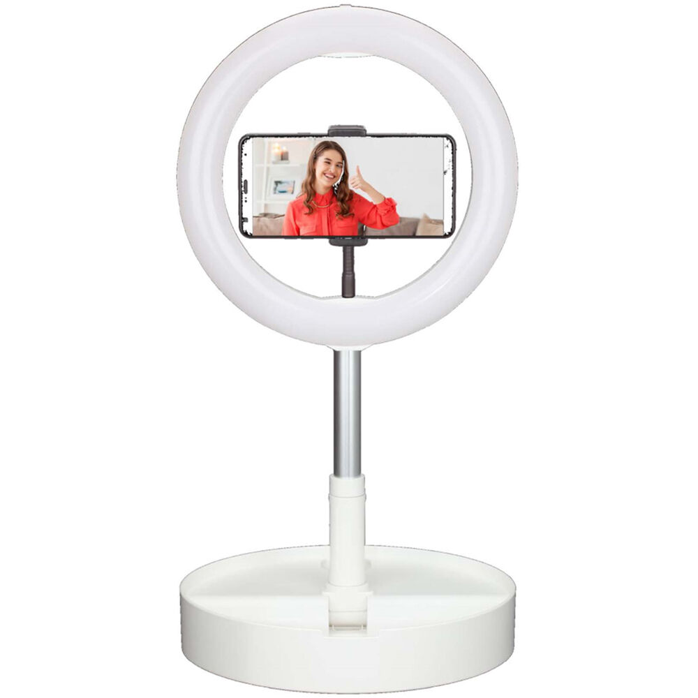 KIT SUNPAK COMPACT FOLDING VLOGGING WITH BI-COLORED LED RING LIGHT AND ...