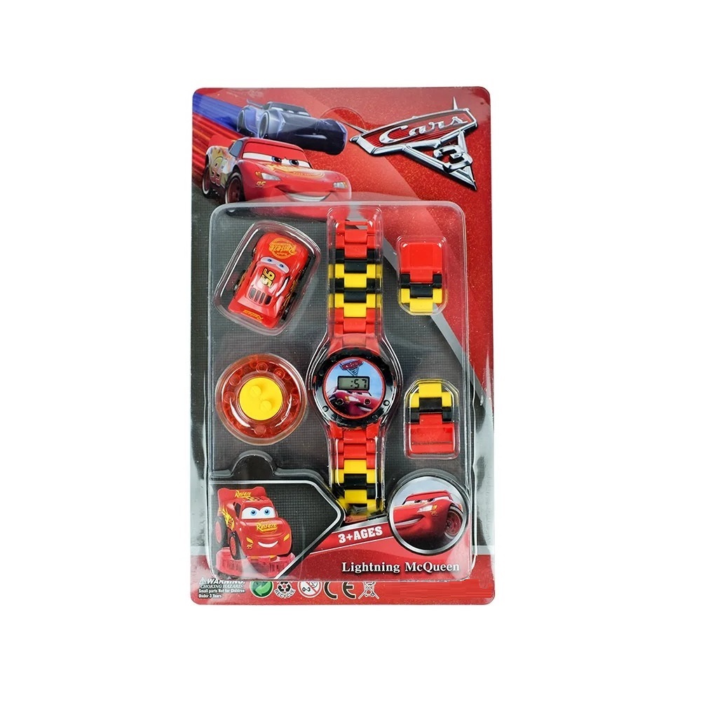 RELOJ DIGITAL PARA NIÑO TIPO LEGO DE CARS