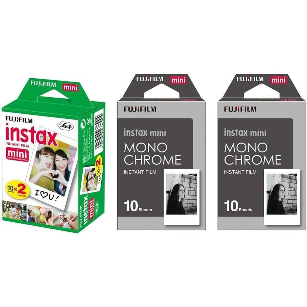 PELÍCULA INSTANTÁNEA FUJIFILM INSTAX MINI + PELÍCULA MONOCROMÁTICA ...